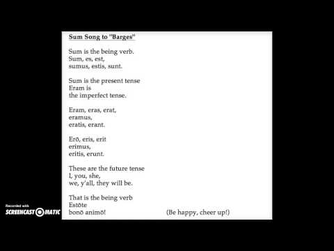 Latin Being Verb or "Sum" Song
