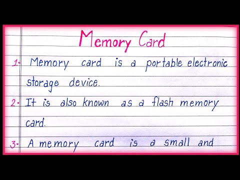 "10 Lines on Memory Card in English| About Memory Card|"