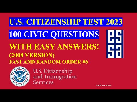 2023 EASY Answer Fast USCIS Official 100 Civics Questions and Answers US Citizenship Interview 2023