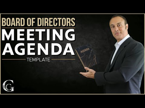 Board Of Directors Meeting Agenda Template