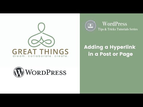 Adding a Hyperlink in Wordpress Post or Page