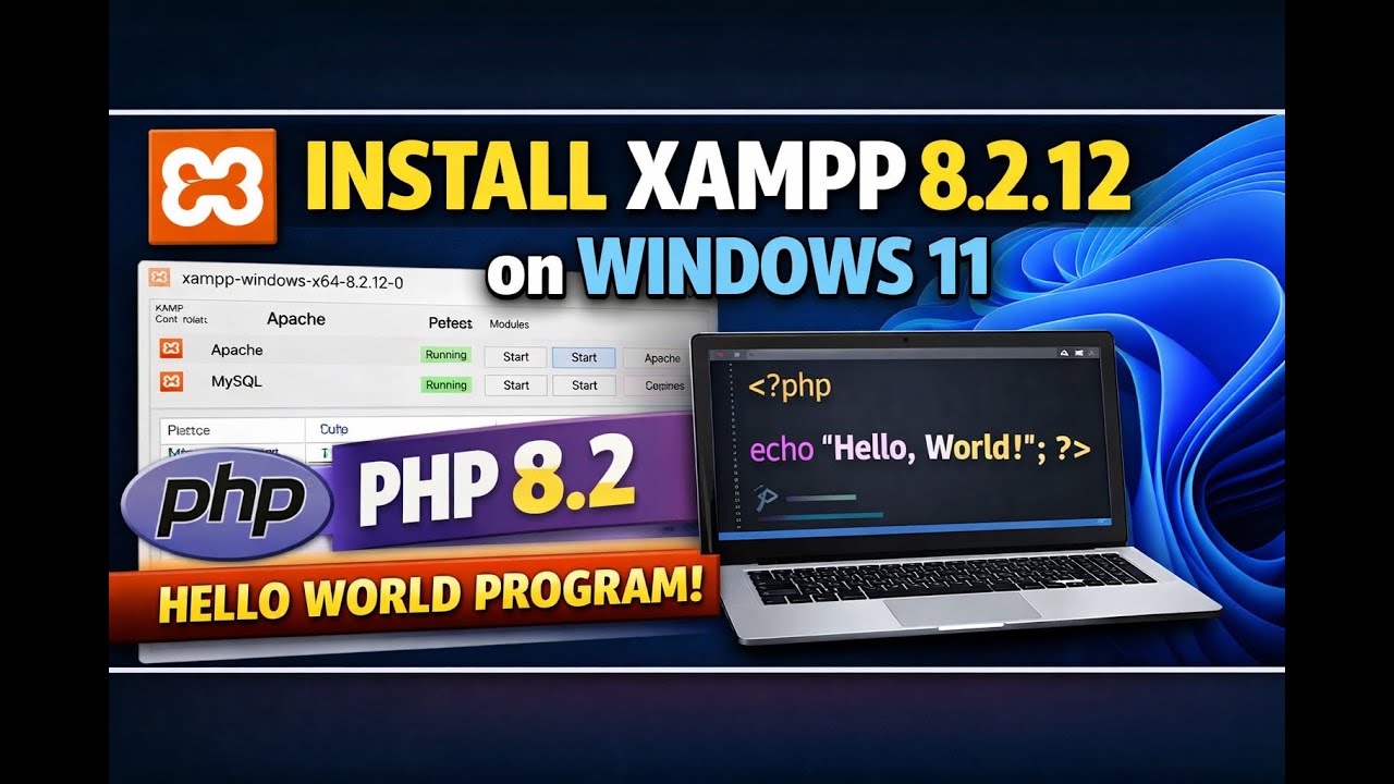 How to Install XAMPP on Windows 11 (PHP 8.2)  Run Your First PHP Program – Hello World