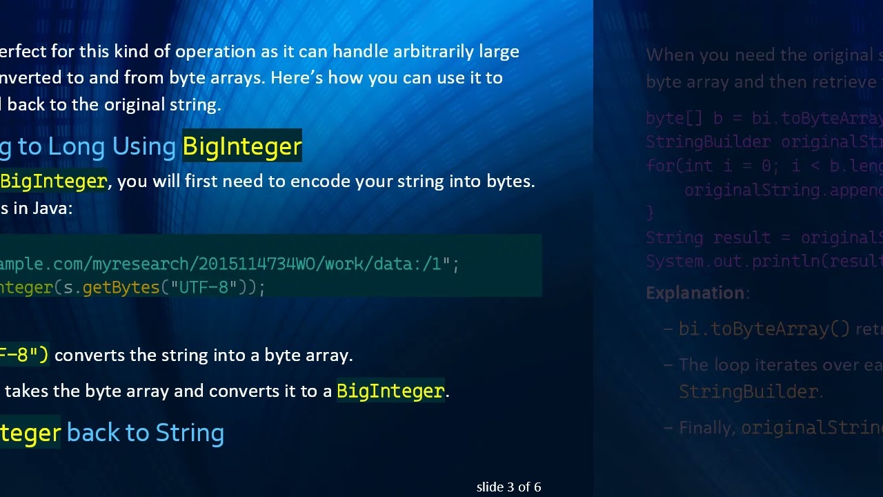 How to Convert a String to Long and Decode it Back in Java Using BigInteger