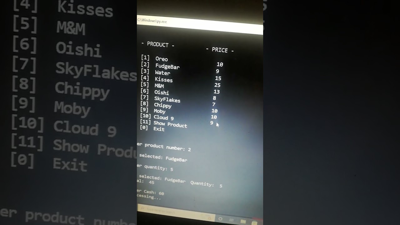 Vending machine with python?