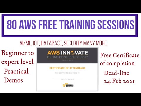 AWS Free Training With Certificate|80 live sessions|Artificial Intelligence| Machine Learning|Cloud