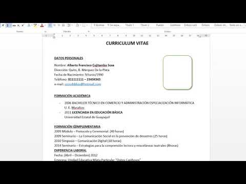 MODELO DE CURRICULUM VITAE 2019 (FÁCIL Y RÁPIDO) 👩🏽💻 -GRATIS- hoja de vida