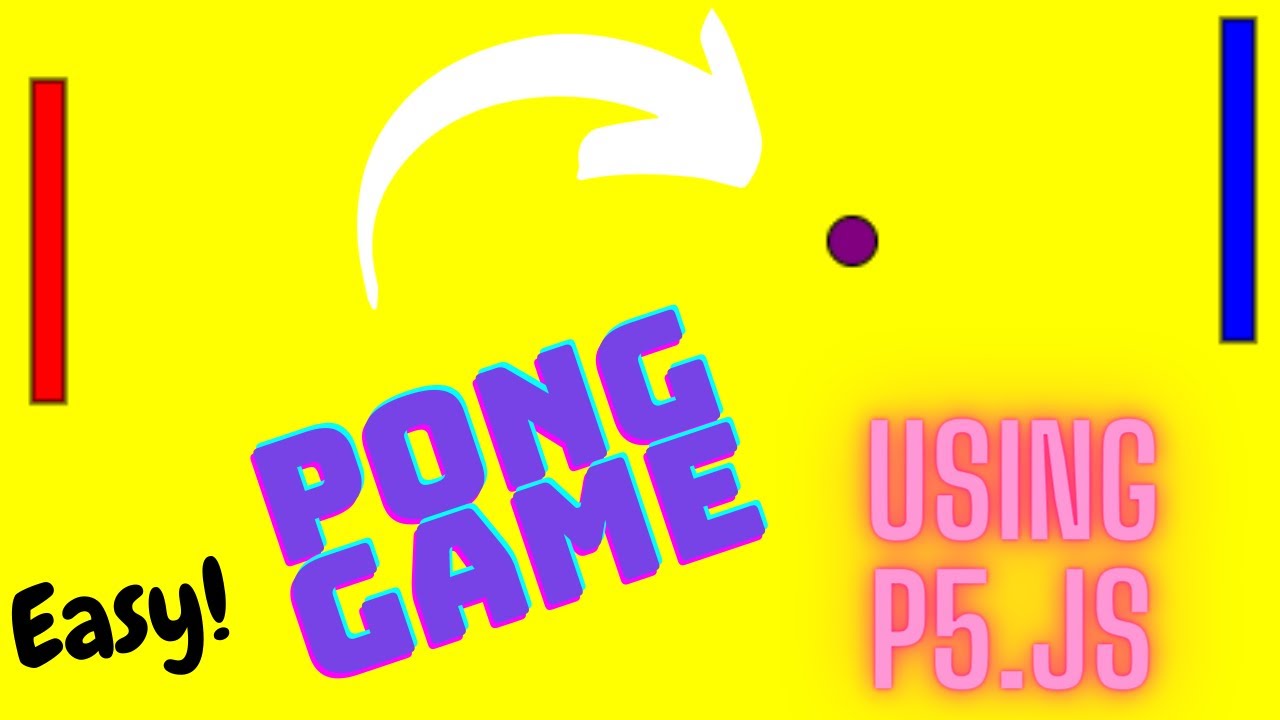 The Pong Game in P5.js editor using JavaScript  | EASY | Code Included