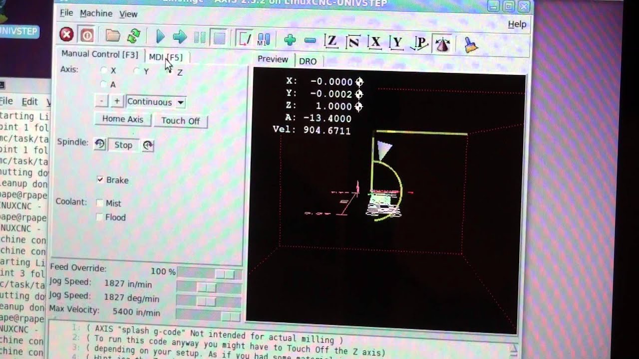 LinuxCNC 4th Axis Testing