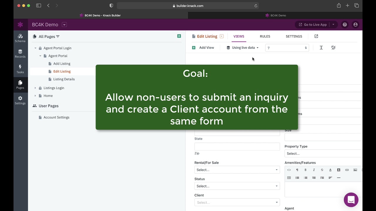 Learn about Knack database software Form Rules