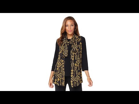 Antthony Dunes of Sahara HiLow Chiffon Vest Knit Top
