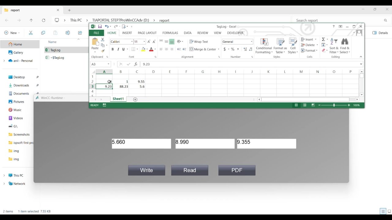 WinCC SCADA to Excel: Read, Write & Export to PDF
