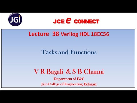 Lecture38 Tasks & Functions used in Verilog/18EC56