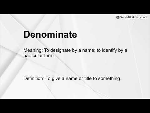 Denominate Meaning