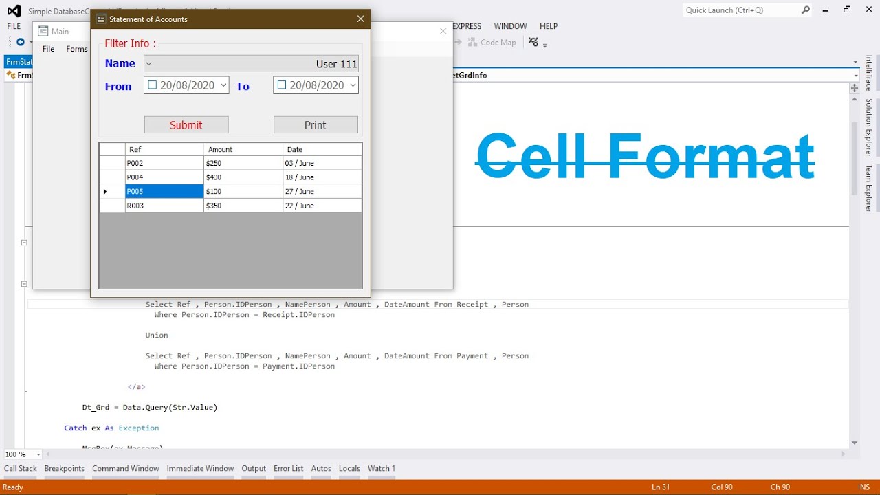 Format Data in DataGridView Control USING VB.NET