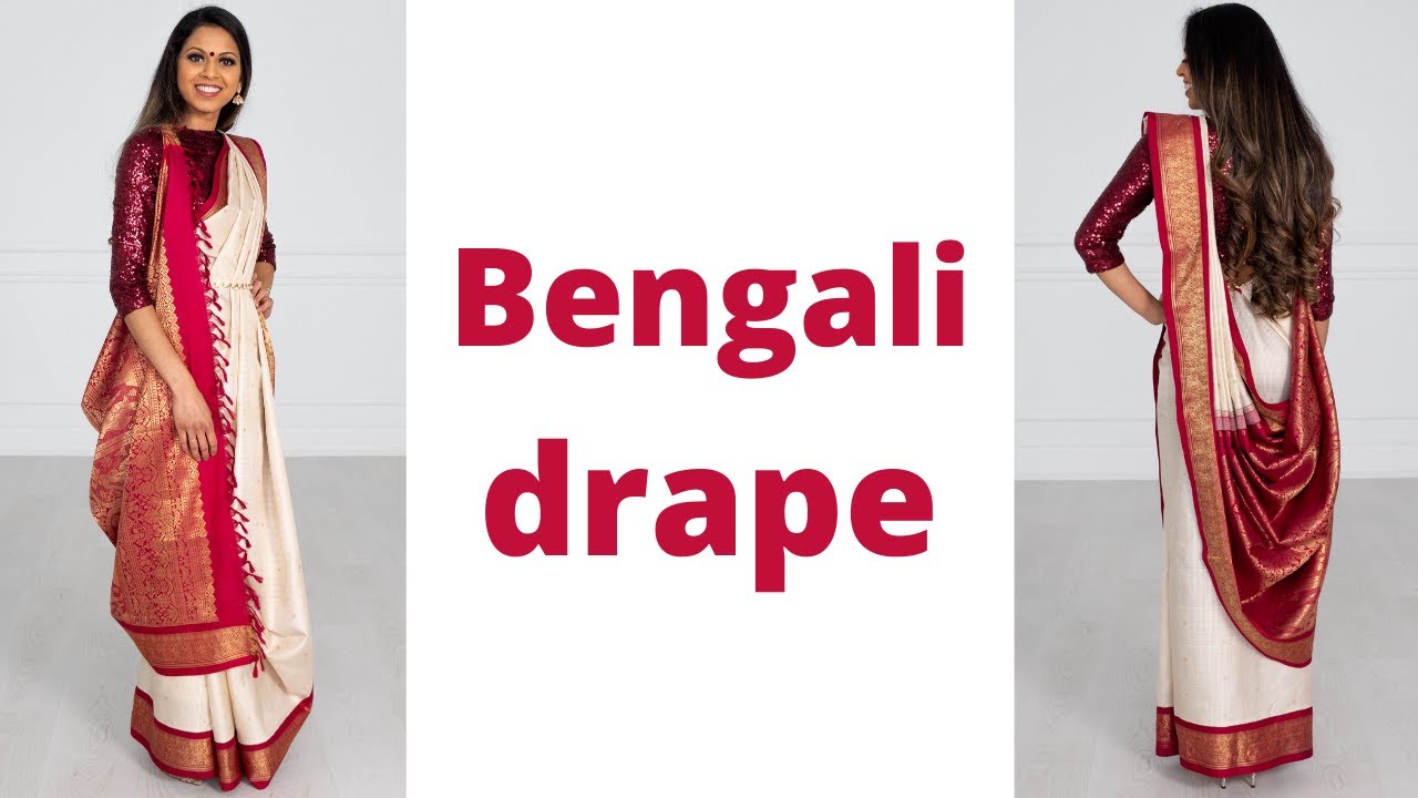 Bengali Drape | How to wear Saree for Beginners | Easy Saree Draping Tutorial | Tia Bhuva