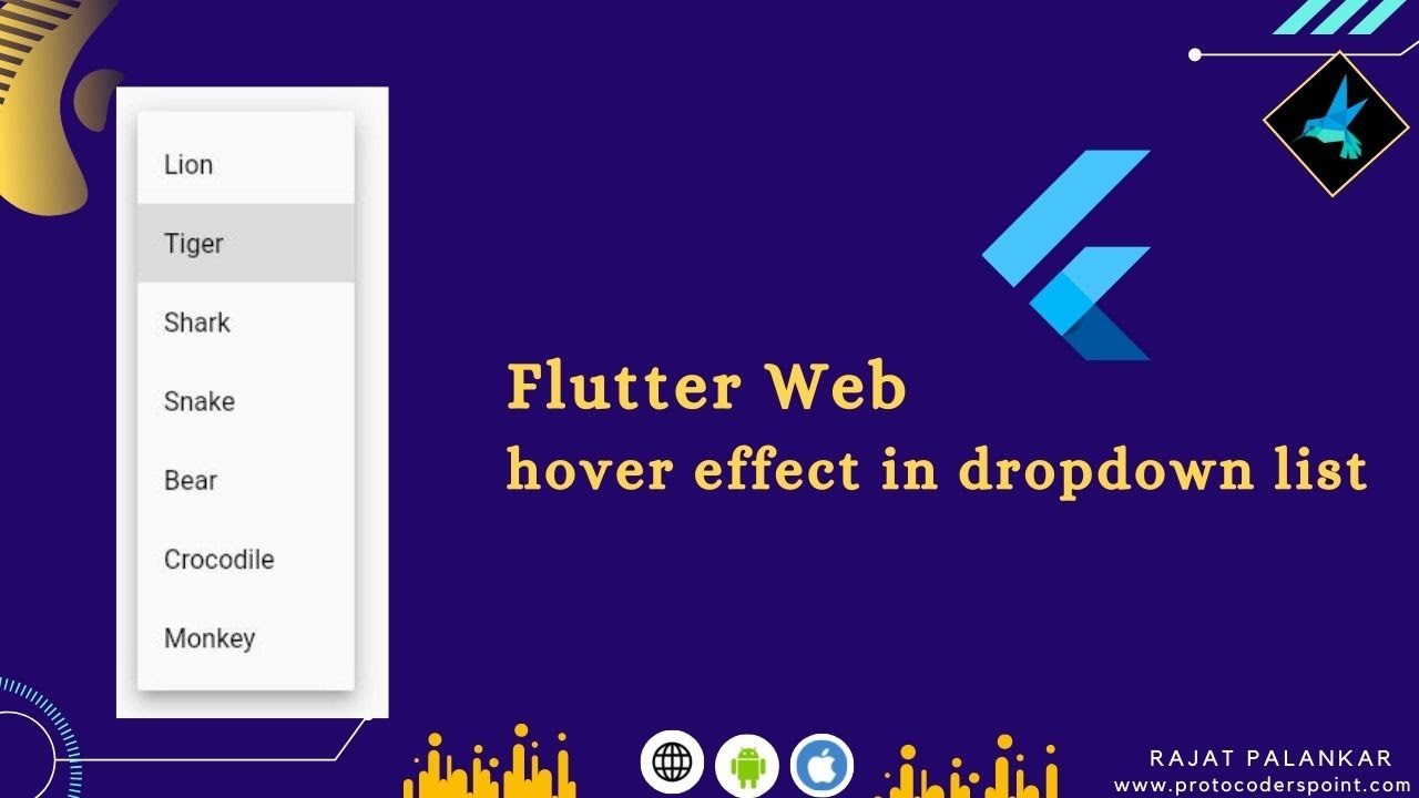 flutter dropdown with hover effect - flutter web