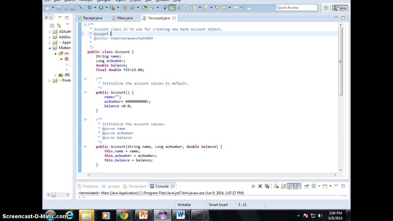 Implement Java Class Java Doc Eclipse