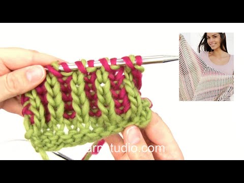 How to work English rib with two colours