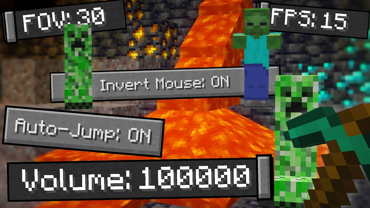 Minecraft, but the SETTINGS are MESSED UP?!