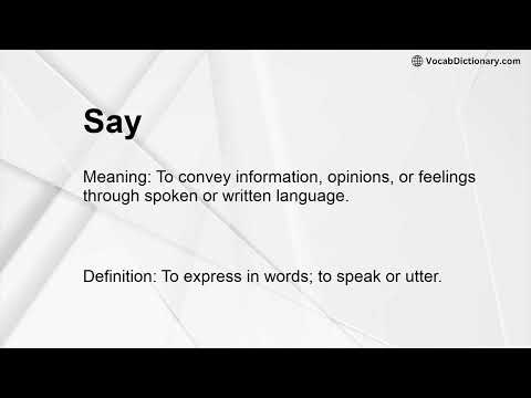 Say Meaning
