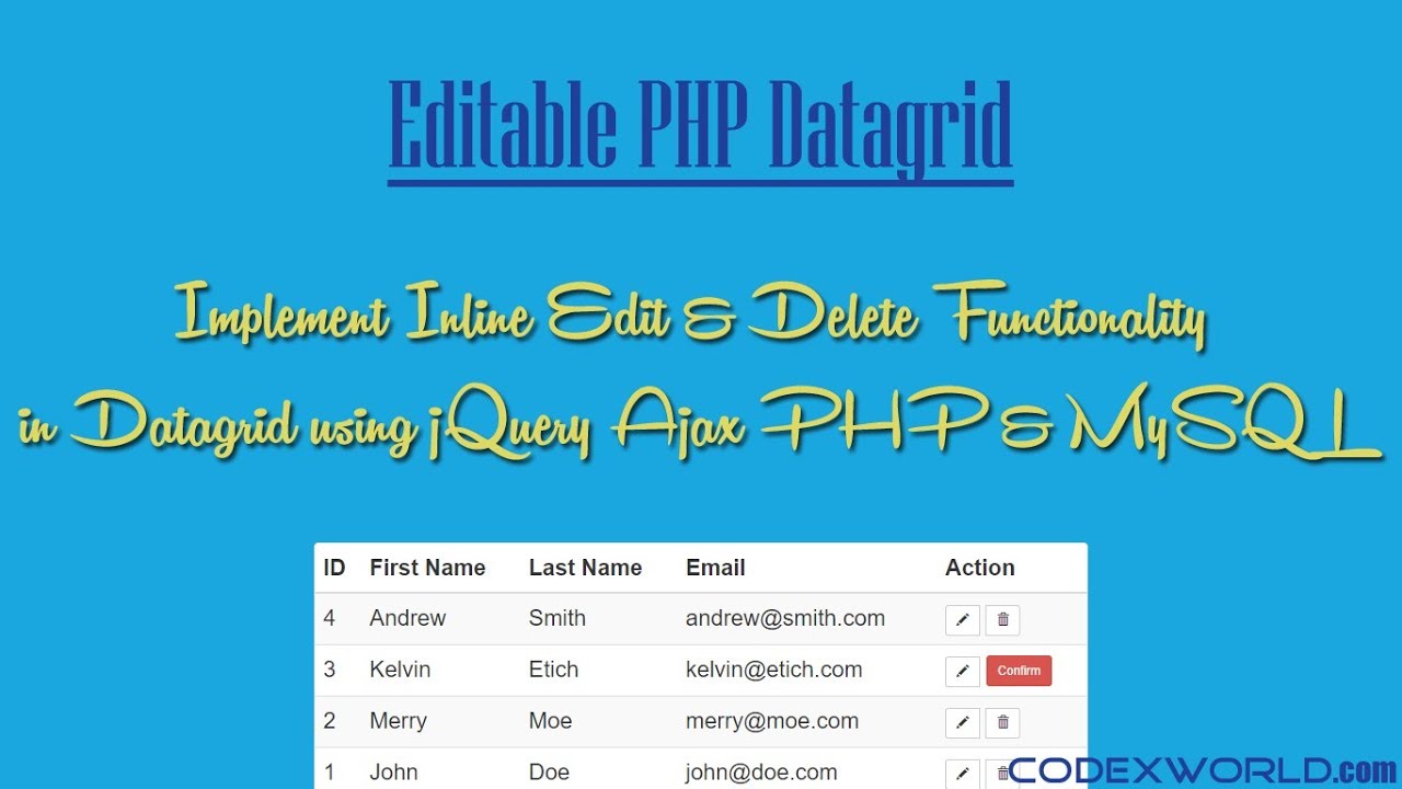 Inline Table Editing using jQuery Ajax PHP and MySQL
