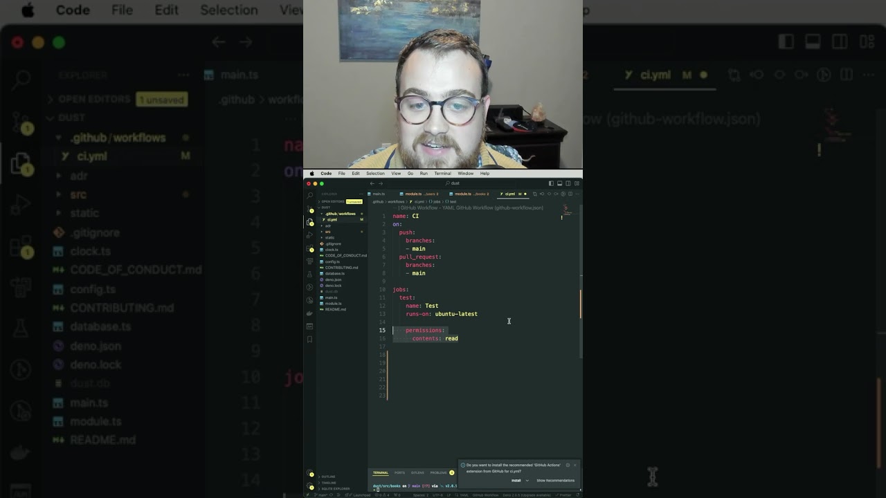 Build a Github Actions CI workflow for Deno in just a few minutes! #deno #github #githubactions