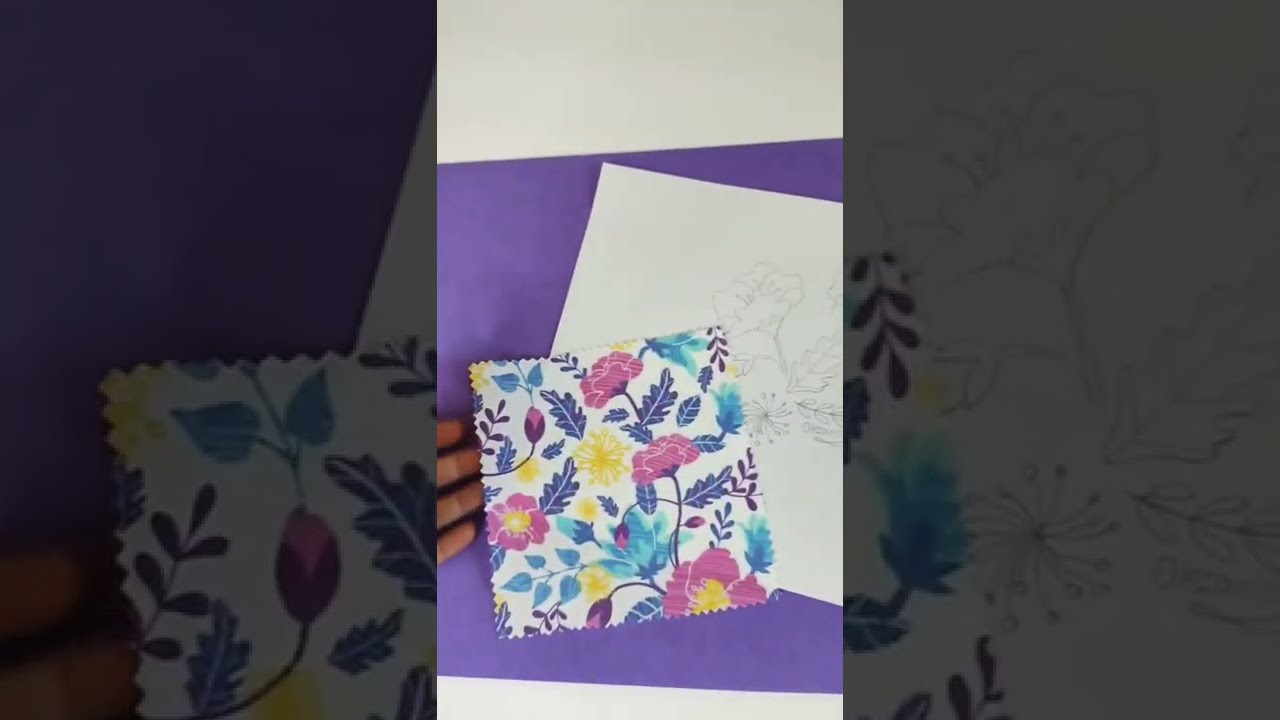 Design a fabric print with me ☺️ Sketch to floral vector repeat pattern to fabric process #shorts