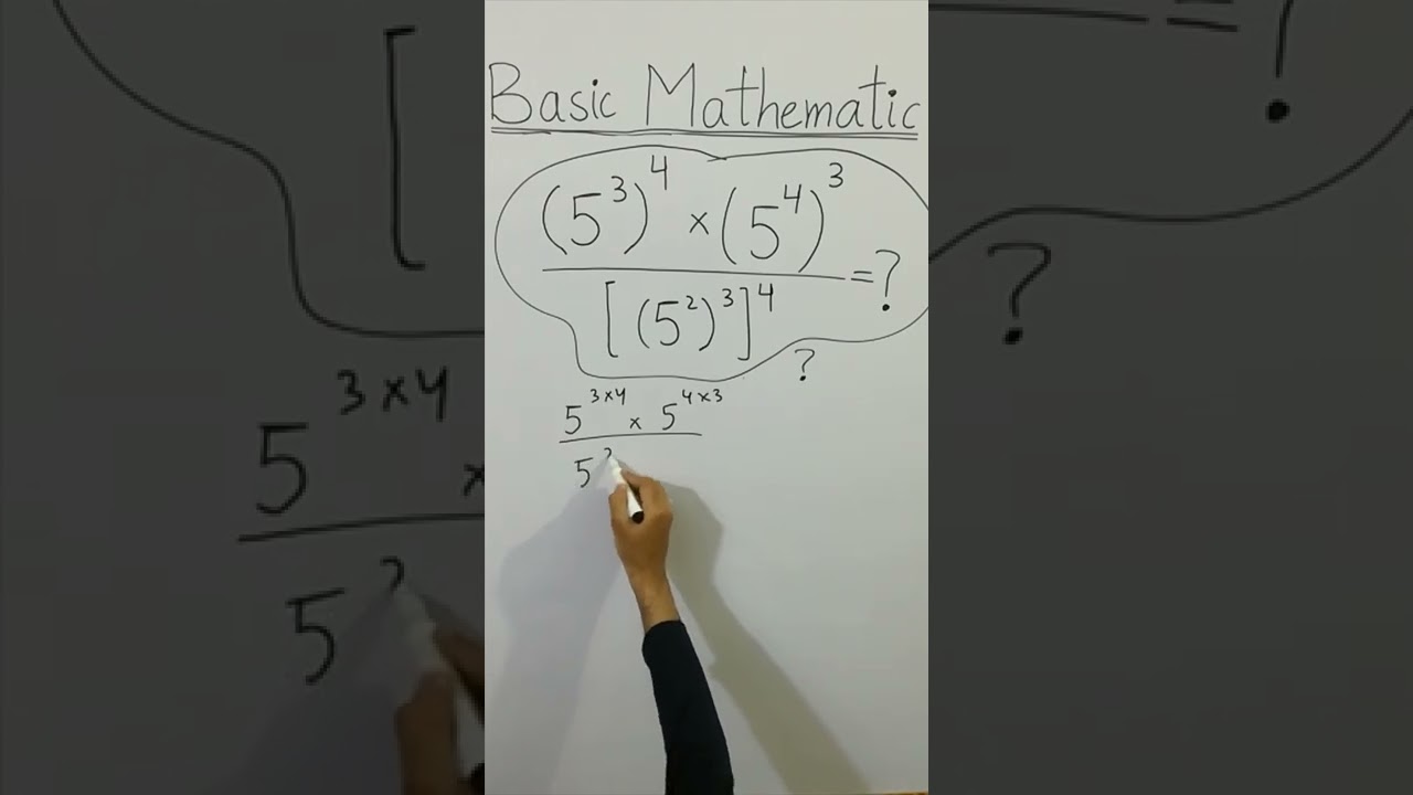 😳 CLEAN BASIC MATHEMATICS (5^3)^4x(5^4)^3/[(5^2)^3]^4=? #Shorts