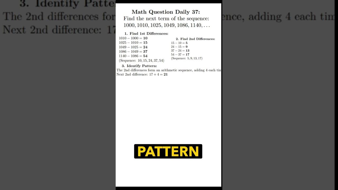 Sequence Solver! 🔢 | Math Question Daily #37