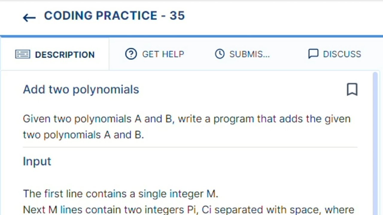 Add two polynomials #ccbp #nxtwave