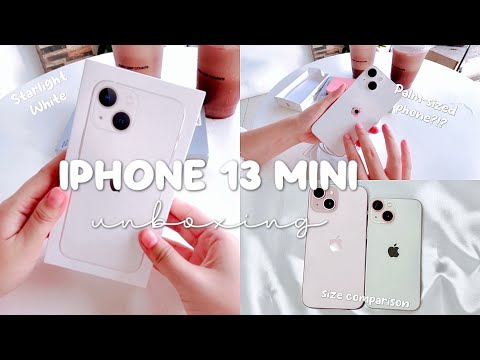 iPhone 13 Mini Aesthetic Unboxing 2025 🩷 + Cute Accessories & Size Comparison!