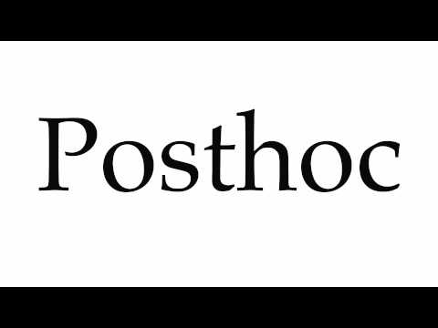 How to Pronounce Posthoc