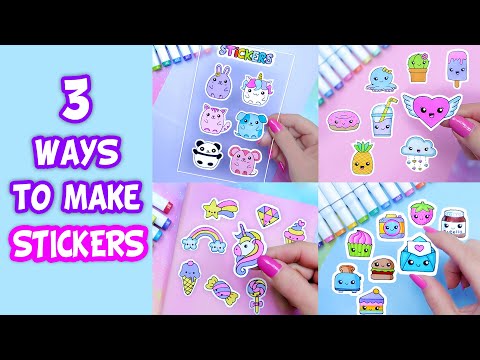 3 Ways! How to Make Stickers/ DIY Stickers / Handmade Stickers / Homemade Stickers