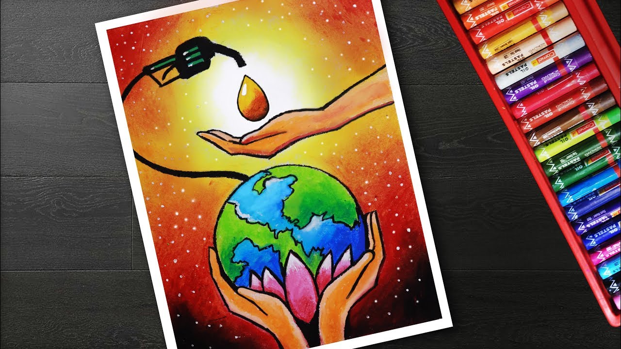 How to draw Save Fuel for better environment drawing and painting
