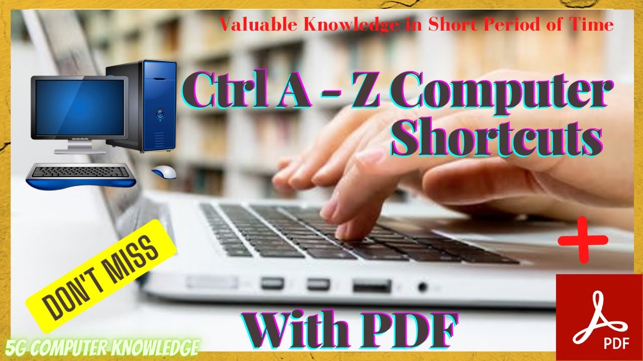 Ctrl + A to Z shortcut keys of Computer with PDF file | Undo Redo shortcut | #keyboardshortcutkeys