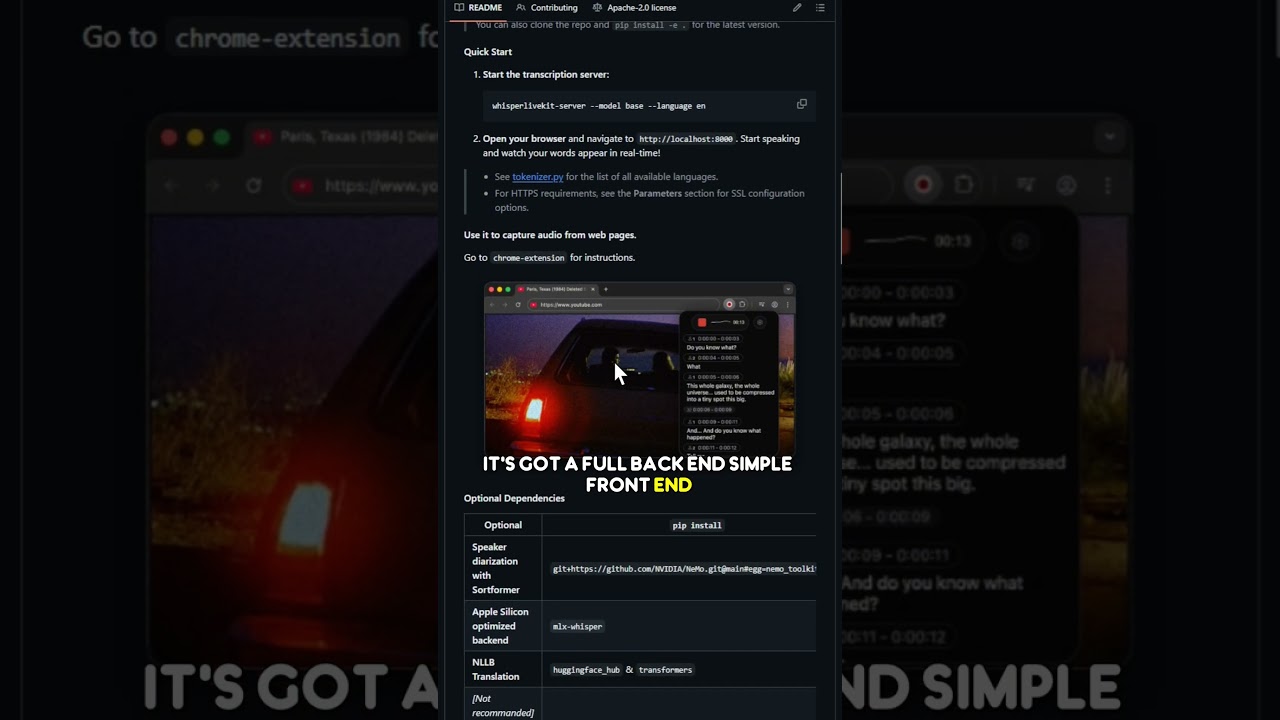 WhisperLiveKit: Fully Local Speech-to-Text with Speaker Identification  #github #GitHubTrending