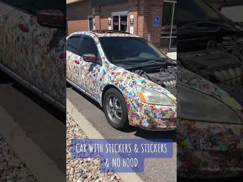 #CAR WITH #STICKERS & STICKERS & #NO #HOOD #FYP