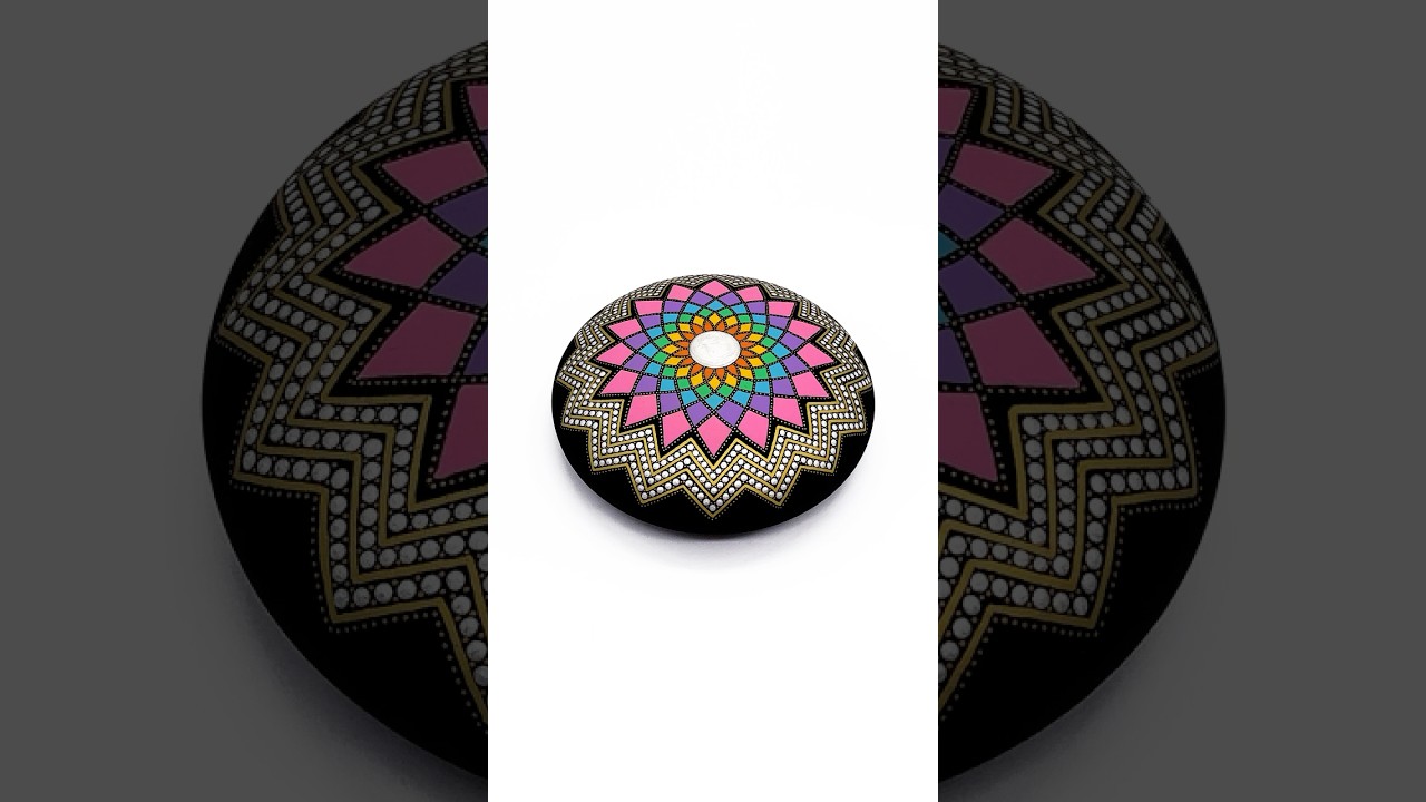 Mandala Dot Art Rock Painting! #mandala #dotart #painting #asmr