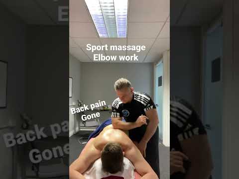 Deep tissue sport massage for back pain relief “ elbow technique”