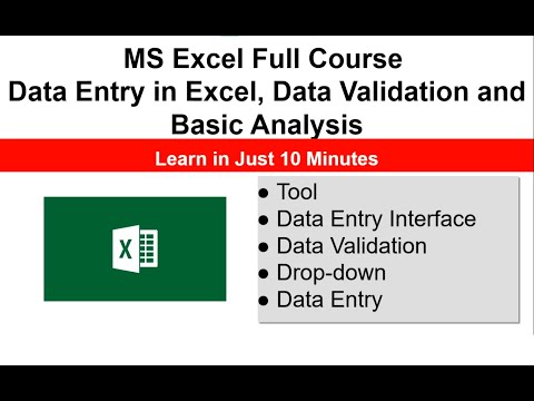 MS Excel Full Course | Analysis of Research, Study Survey in Excel | Data Entry and Data Validation