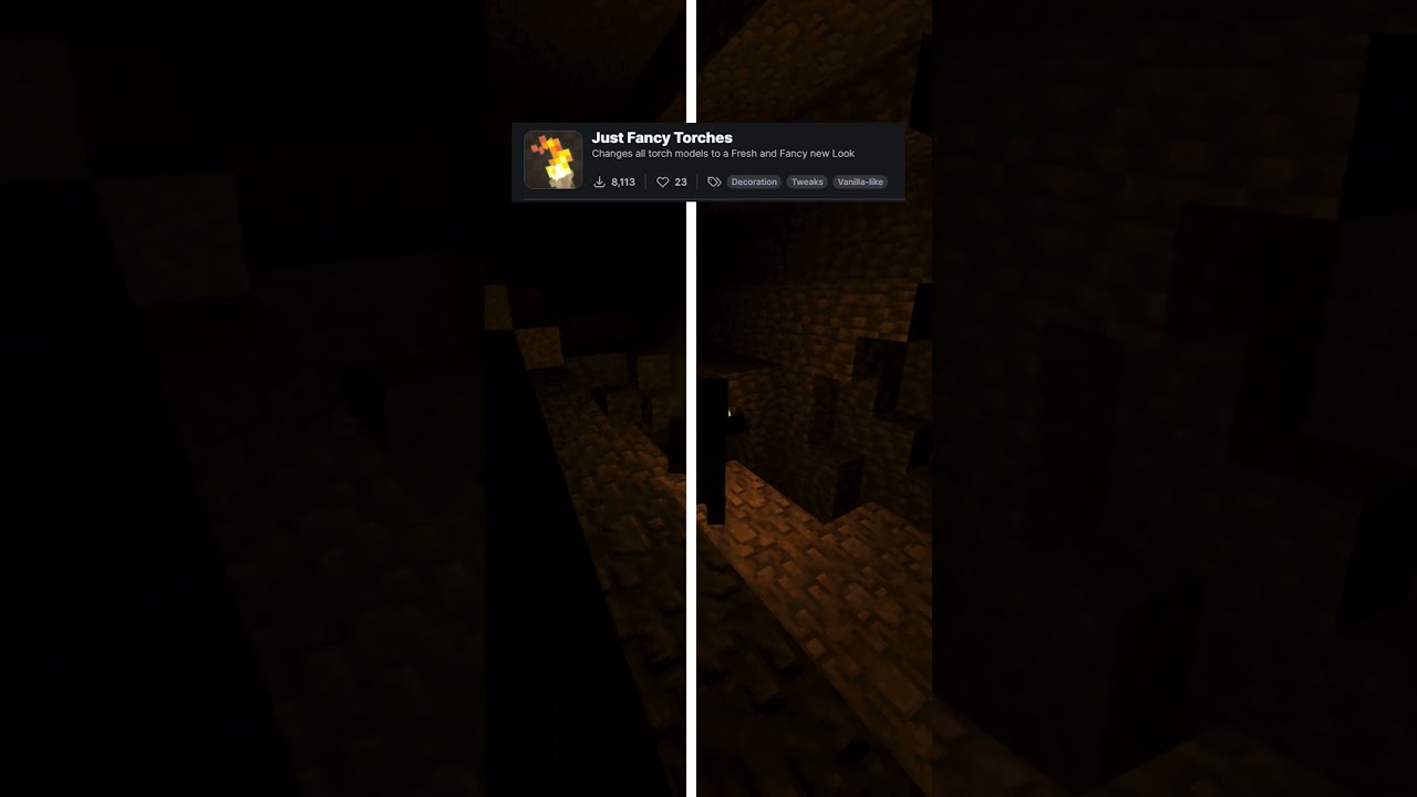 Minecraft Just Fancy Torches(Texture Pack)#shorts