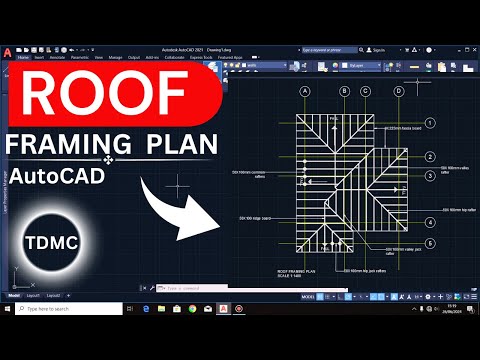 How to draw a roof framing plan in AutoCAD