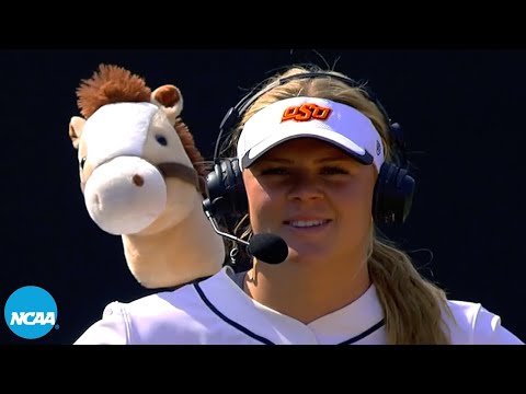 Oklahoma State rides to the WCWS in style with Bullet the mascot