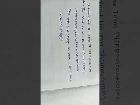 THE PHARMACOGNOSY DERIVED FROM AND COINED BY. π