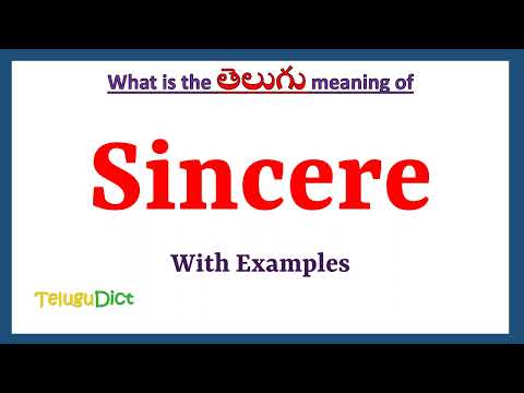 Sincere Meaning in Telugu | Sincere in Telugu | Sincere in Telugu Dictionary |