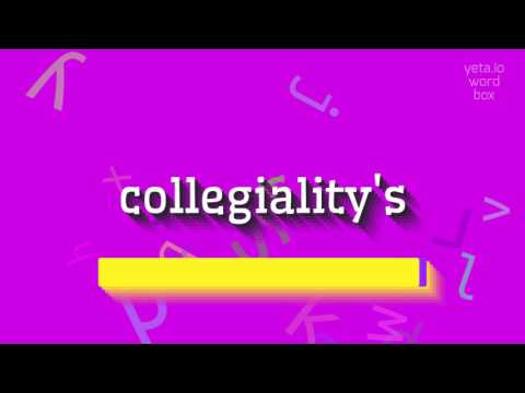 How to say "collegiality's"! (High Quality Voices)