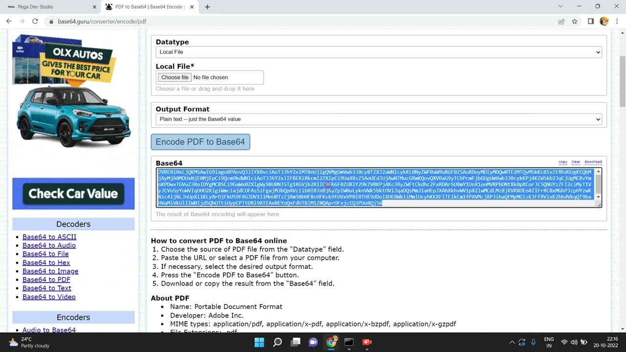 Generate/Download PDF From Base64 String Using OOTB Activity
