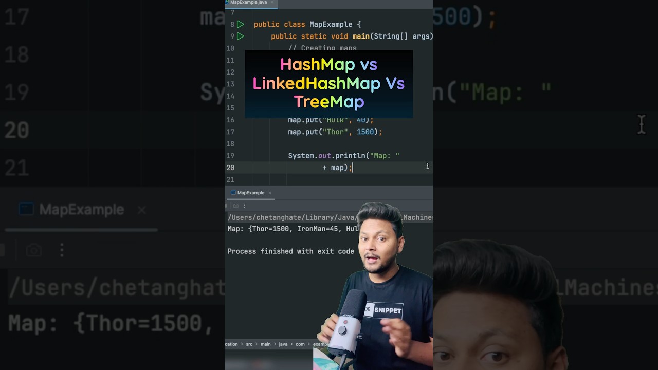 Hashmap Vs LinkedHashMap Vs TreeMap #javadeveloper #java #coding