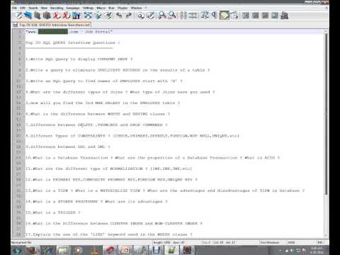 TOP 20 SQL QUERY INTERVIEW QUESTIONS