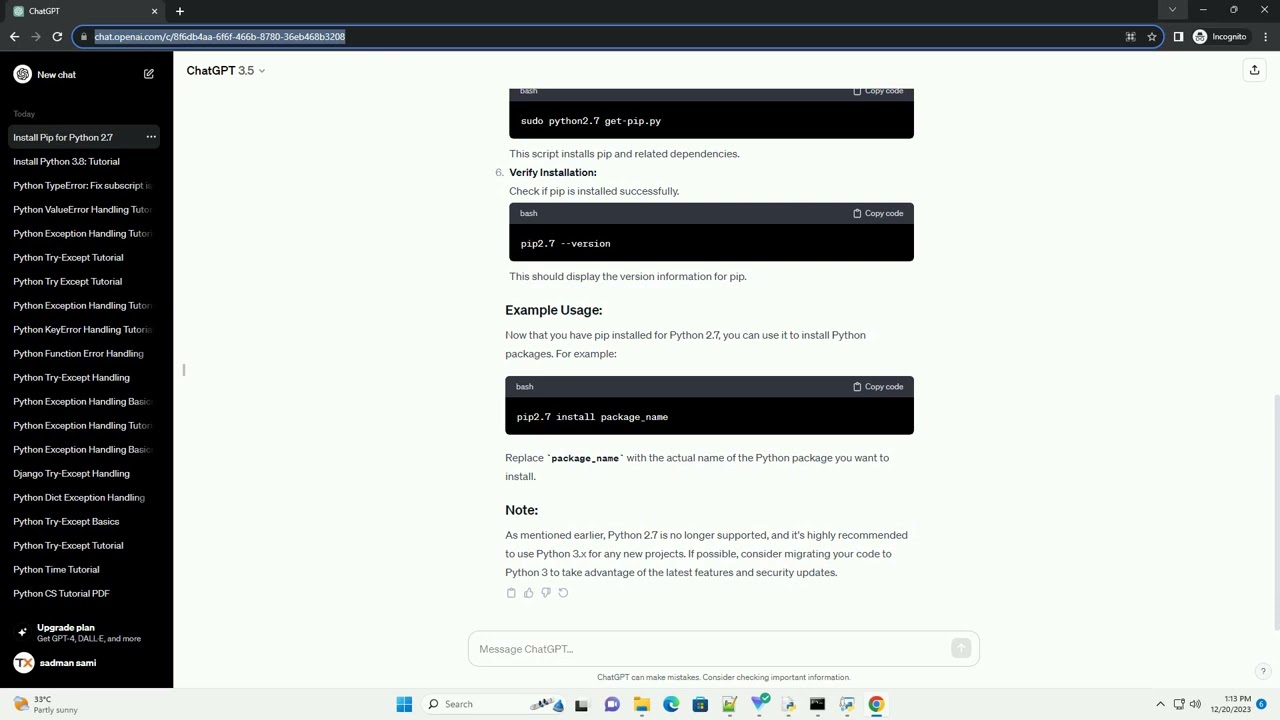 ubuntu install pip for python 2 7
